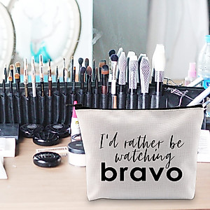 POFULL Bravo TV Show Inspired Gift I'd Rather Be Watching Bravo Travel Bag for Mom Sister (watching bravo bag)