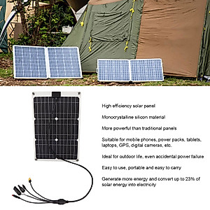 Solar Battery Panel 50W 4 Connectors Monocrystalline Silicon 18V Output High Efficiency Portable Solar Charger Panel