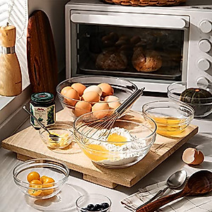 Sweejar Glass Mixing Bowls Set(set of 9),Nesting Bowls for Space Saving Storage,Great for Cooking,Baking,Prepping,Stackable Bowl Set…