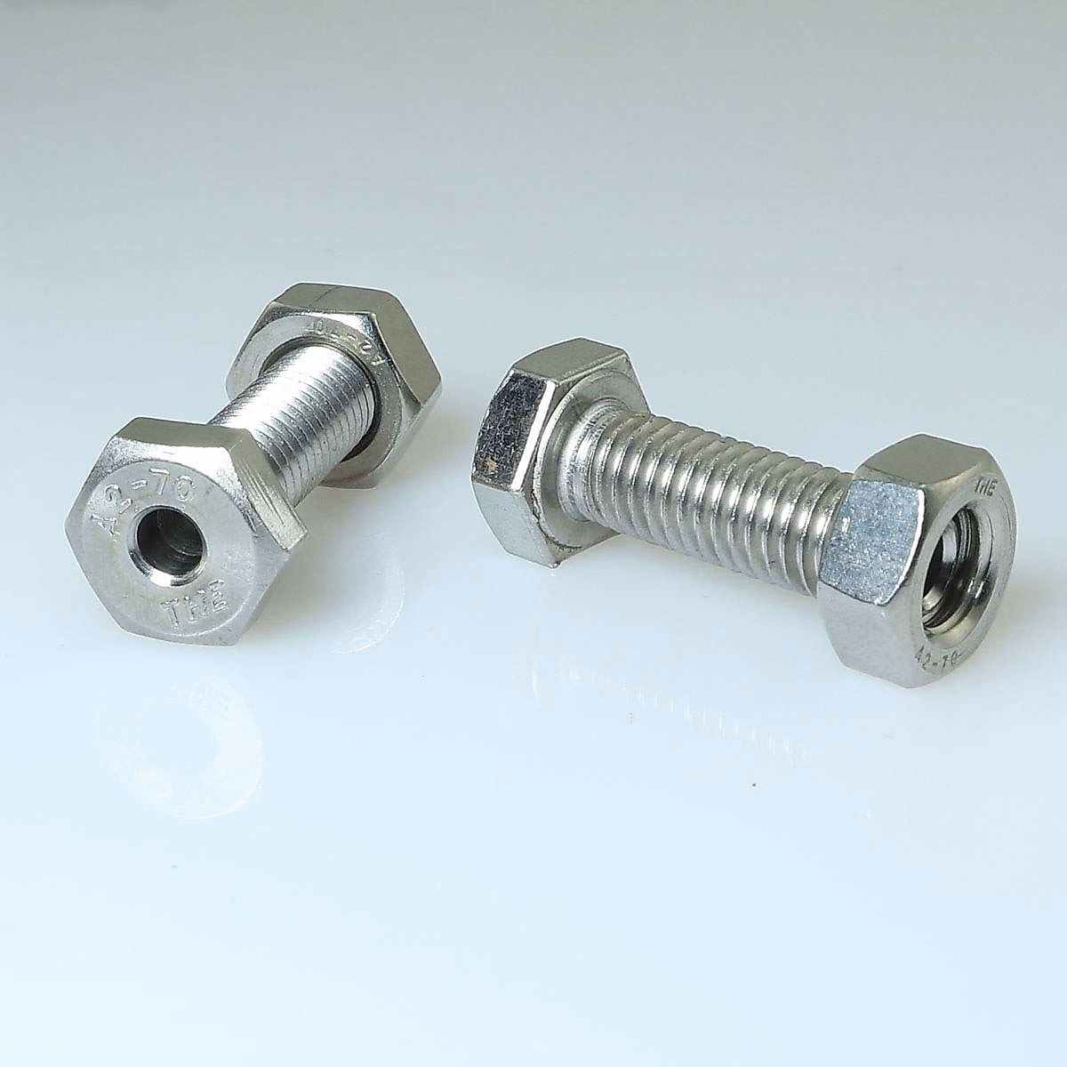 PZRT 2pcs Cylindrical Hollow External Hexagon Screw 304 Stainless Steel Lamp Threading Screws Through Hole Bolt M6x20
