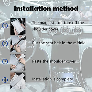 Aokdom 2pcs Soft Fluffy Seatbelt Covers Close Shoulder Protection,Comfortable Car Interior Accessories,Cars Trucks SUV Driving Car Seatbelt Pads,Car Supplies Suitable for Men and Women (Black/2pcs)