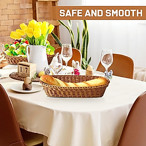 Kovot Wicker Bread Basket - 14.5" Woven Polypropylene Basket – For Food Display and Serving – Snack Organizer Basket