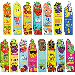120 Pieces Scented Bookmarks Scratch and Sniff Bookmarks Fruit Bookmarks for Kids Cute Bookmarks Educational Book Markers for Office School Students Reader Supplies, 15 Scents