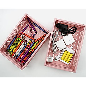 Chloe Emily & Co Stylish Stackable Storage Bins | Sets Plastic Sturdy Foldable Storage Crates for Office, Pantry, Bathroom & Kitchen Organization | Set of 4 (Extra Small, Black/Brown), X-Small