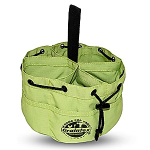 Graintex GB2893 Grab Bag Lime Green Color Rip-stop Canvas 18 Pockets Drawstring Closure