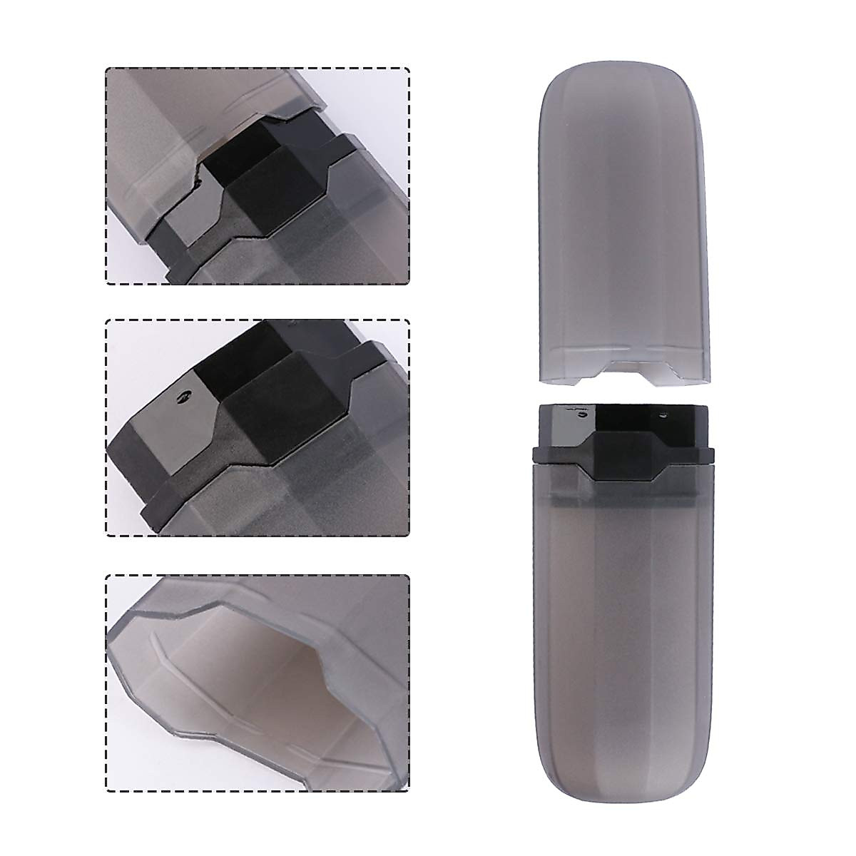 Yeeco Toothbrush Case 2 Packs, Transparent Black Toothbrush Travel Case, Plastic Toothbrush Holder Travel, 7.9”×2.1”×1.2” Portable Toothbrush Case for Traveling