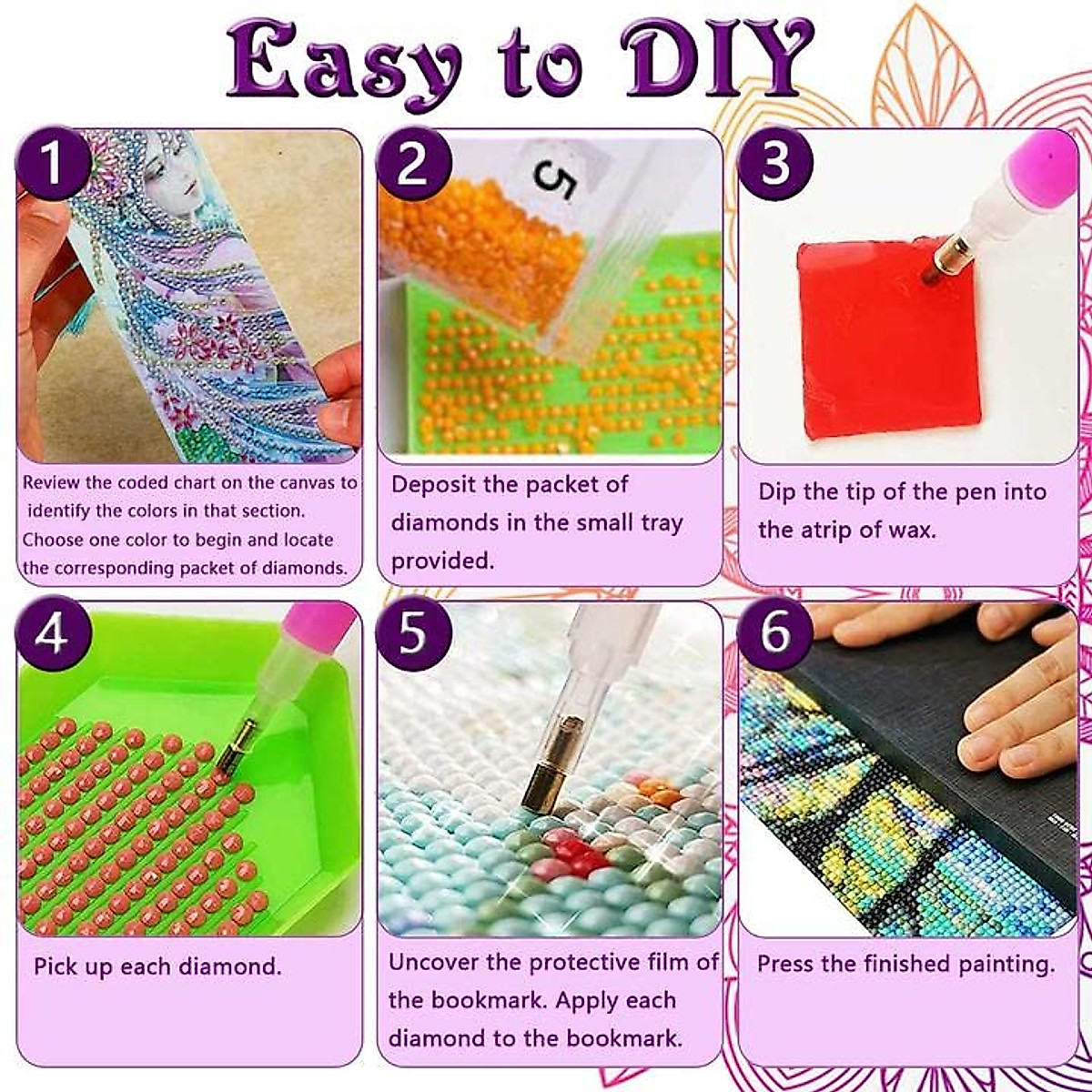 2 PCs 5D Diamond Bookmarks DIY Painting Bookmarks Beauty Looking Back Beaded Bookmarks with Tassels Leather Tassel Diamond Bookmark Gift