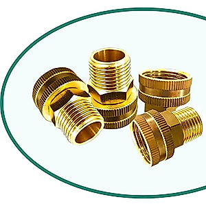 YOUHO Brass Swivel 3/4” GHT Female x 1/2” NPT Male Connector, GHT to NPT Adapter Brass Fitting, Garden Hose Adapter, Garden Hose to Pipe Fittings Connect, Garden Pipe Joint Extension Repair Fitting