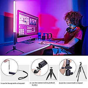 Portable LED Photography Light Wand, LUXCEO Handheld LED Video Light 1000 Lumens CRI 95+ USB Rechargeable with Remote Control, Carry Bag, Adjustable Color Temperature 3000K-6000K and 36 Colors