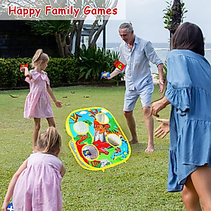 3 in 1 Bean Bag Toss Game for Kids, Toddler Toys for 2 3 4 5 Year Old Boys Girls Birthday Gifts, Dinosaur Cornhole Party Games Backyard Outdoor Outside Toys Ages 1-3 2-4 4-8 Valentine Easter Toy Game
