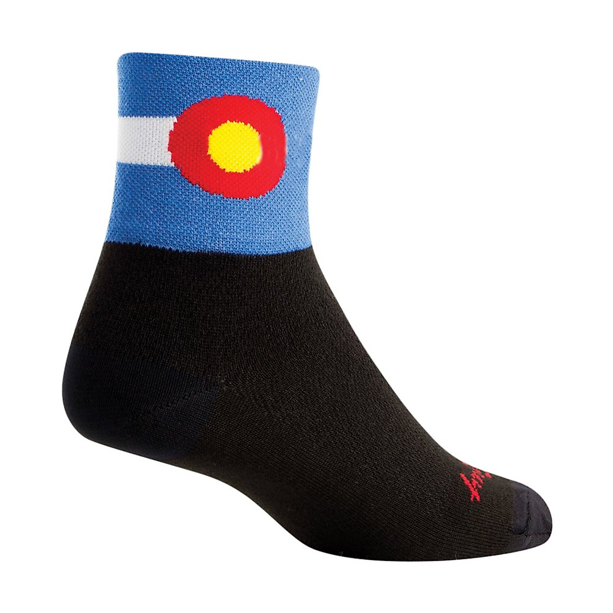 SockGuy, Classic Colorado Flag 2 Mens Socks, cuff height 3", size S / M, black