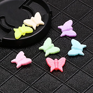 NHBT YU 50pcs 13x16mm Candy Color Butterfly Beads Loose Spacer Charms Acrylic Beads for Jewelry Making Handmade DIY Necklace Bracelet T725