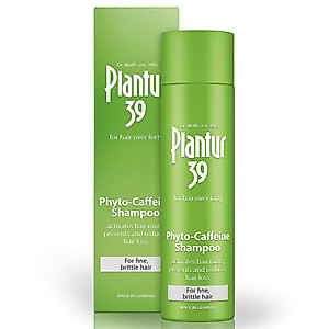 Plantur 39 Natural Phyto Caffeine Shampoo for Thinning Hair for Women, Volumizing Shampoo for Natural Hair Growth for Fine and Thinning Hair, Niacin, Caffeine, Zinc, White Tea Extract, 8.45 floz