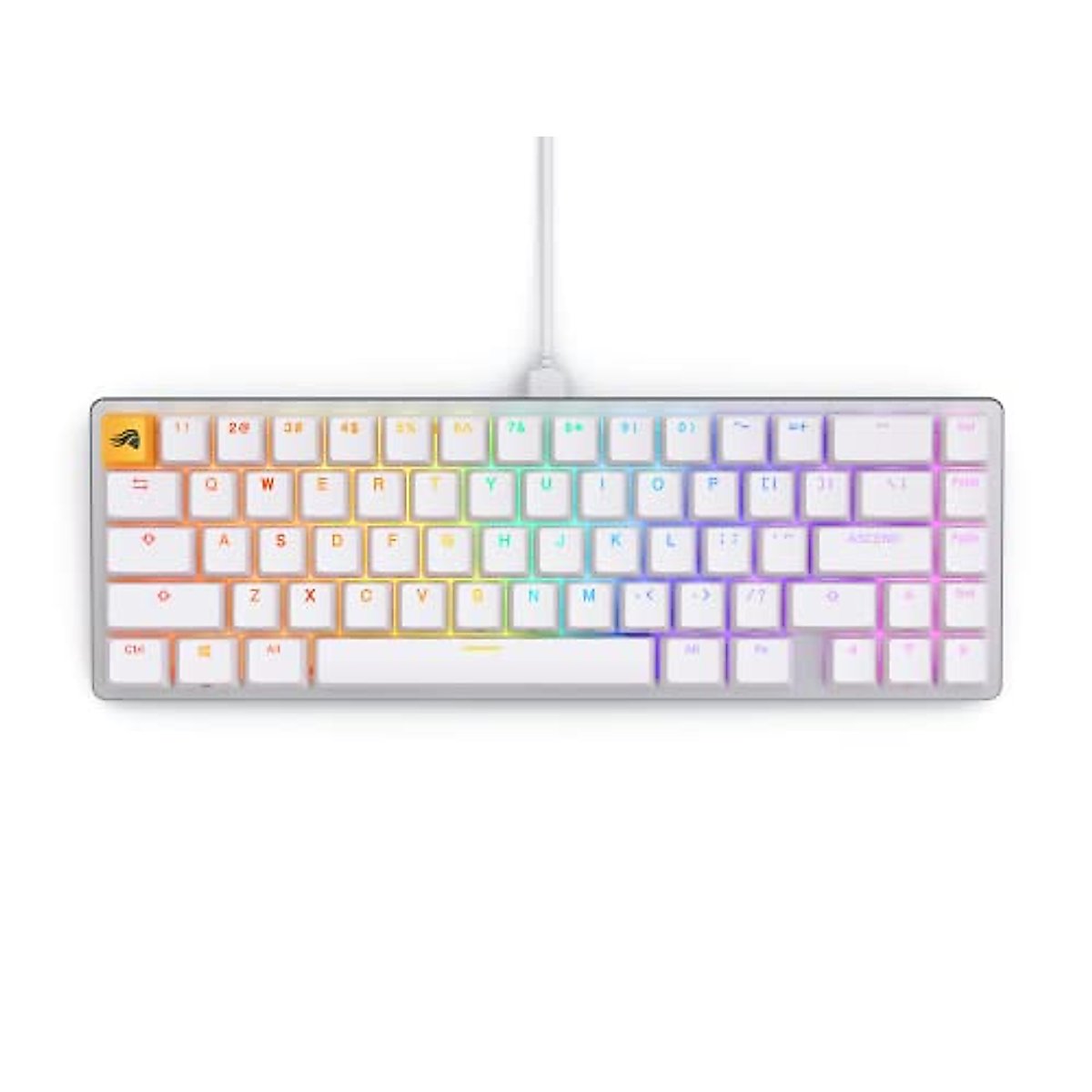 Glorious Gaming GMMK 2-65 Percent Keyboard - White Custom Layout - Compact Low-Profile - Hotswap w/Cherry Mx Style Switches - Incl. Double Shot Keycaps & Linear Switches