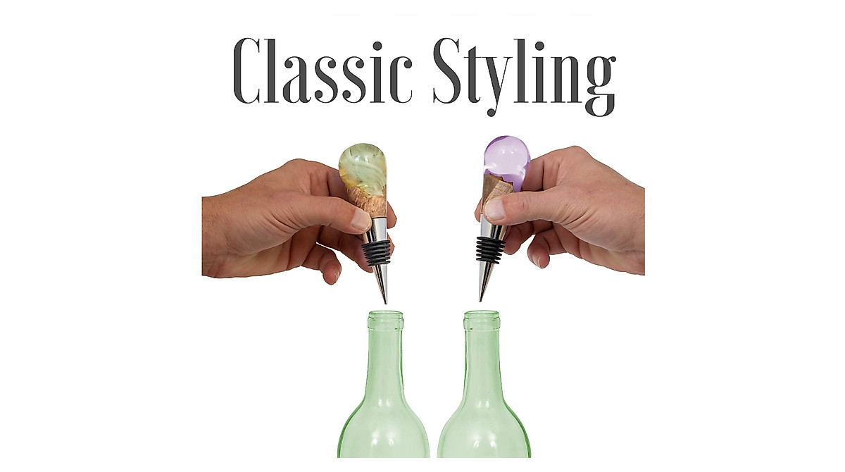 Classic Chrome Bottle Stopper with Threaded Post for Custom Handles