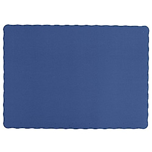 Navy Blue Colored Paper Placemat with Scalloped Edge - 1000/Case Size: 10" x 14"