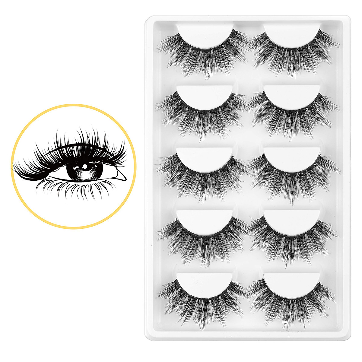 MUSELASH False eyelashes False Lashes 3D set professional 100% Handmade natural, glamorous, demi wispies, volume multipacks, cotton band