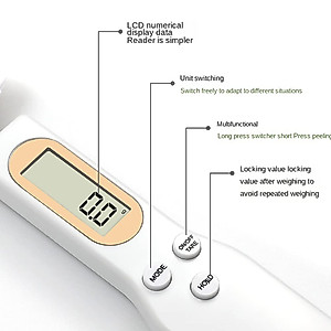 Digital Spoon Scale,Electronic Food Scale Digital Weight Grams and OZ,Kitchen Measuring Spoon Scale Coffee Scale for Coffee Power,Pills,Oil,Baking 500g/0.1g Measuring Spoons(White)