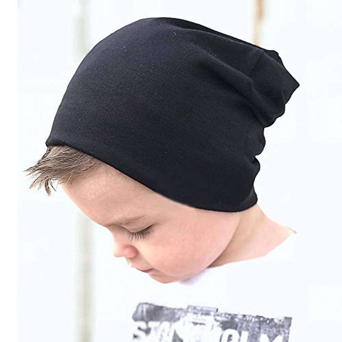 Toddler Cotton Beanies for Boys Baby Warm Slouchy Skullcap Hats Infant Baby Toddler Beanie Knit Caps for 6-60 Months