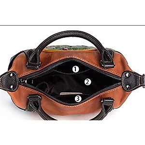 ZLXDP Hand-Embossed Handbag Women's Bag Retro Versatile Large-Capacity -Shoulder Messenger Bag (Color : Black, Size