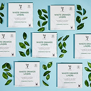 EcoLeo Liners, Litter-Robot 3 Compatible, Compostable New & Improved, Plastic-Free bags with Handles, Thick, for Automatic Litter Box Waste Drawers (50-Count)