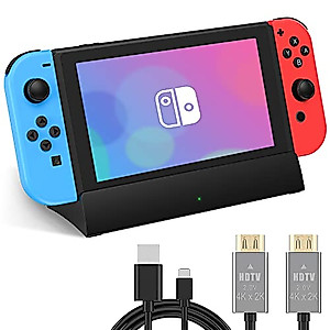 RuntoGOL TV Docking Station for Switch,Portable Switch OLED Dock Station Support 4K HDMI Output,Replacement for Official Switch Base,Switch Dock with Type-C and HDMI Cable