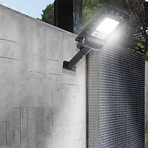 Fitsai 60W Solar Lights Outdoor Light with Remote Control, 5000 Lumens, Light Control Motion Sensor, Dusk to Dawn Security Led Flood Light for Yard, Garden, Street