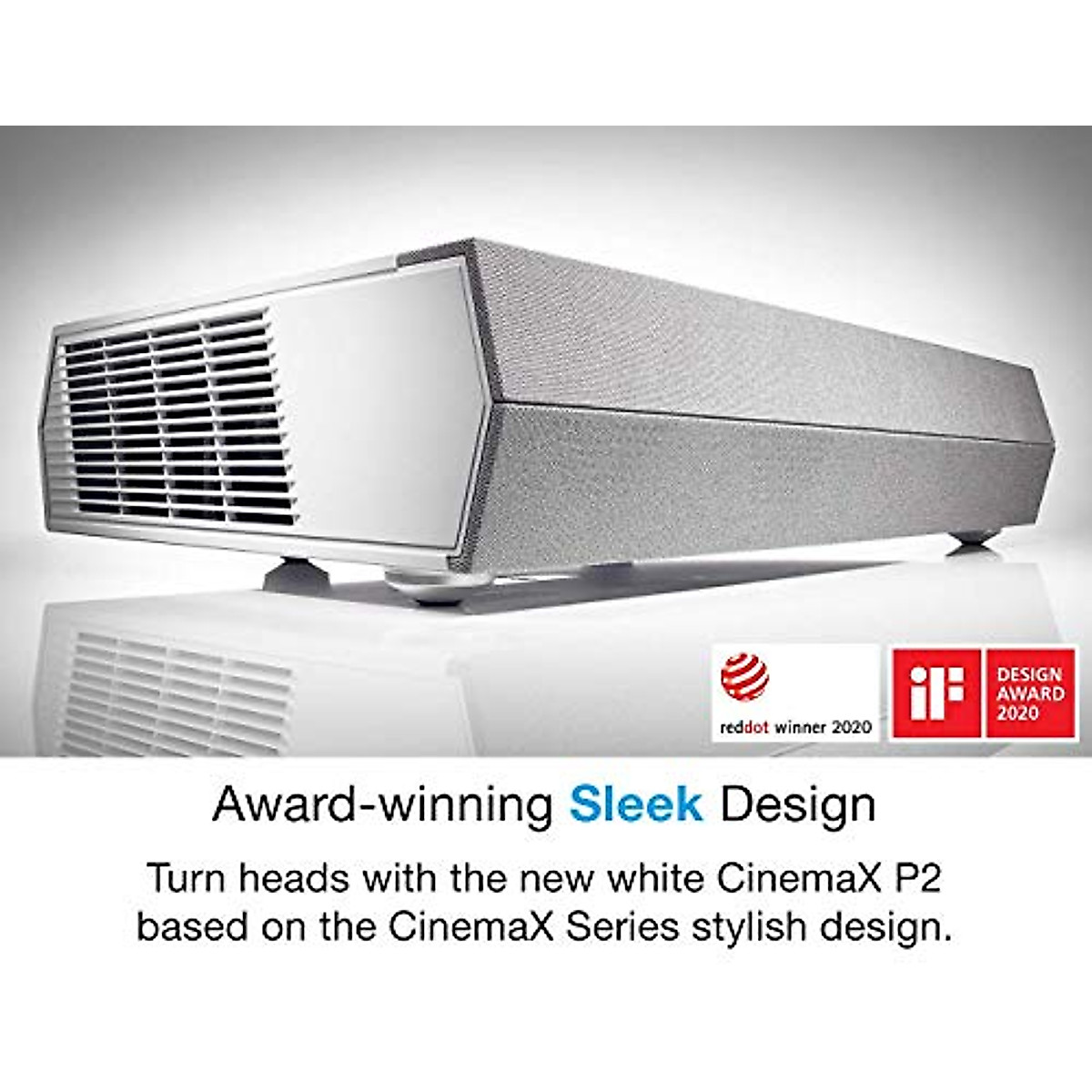 Optoma CinemaX P2 Smart 4K UHD Laser Projector for Home Theater 3000 Lumens Superior Image with Laser & 6-Segment Color Wheel (Renewed)