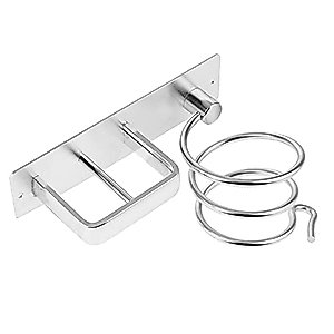 Hair Dryer Holder Wall Mount(No Drilling),Hair Dryer Organizer,Curling Iron Holder,Easy to Install,Space Saving,Bedroom and Bathroom Hair Tool Organizer for Hair Dryer,Curling Iron(Silver)