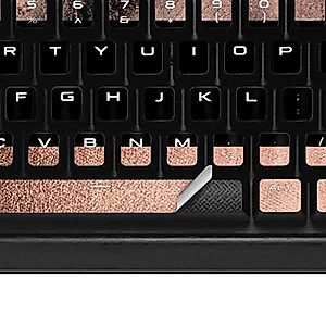 Skinit Decal Skin Compatible with K95 RGB Platinum Mechanical Gaming Keyboard - Skinit Originally Designed Rose Gold and Black Marble Design