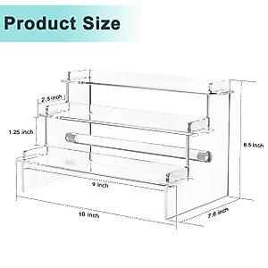 Meteou Acrylic Display Risers, 9.5'' Perfume Organizer Clear Riser Compatible with Funko POPs, Nendoroids, Action Figures, Cupcake Stand Lotion Holder Skincare Organizer Tiered Display Table Stand