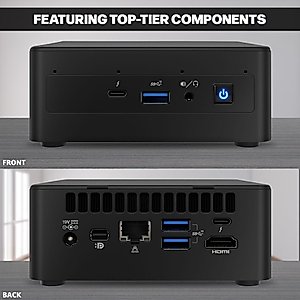 Intel NUC NUC11PAHi7 Mini PC, Quad-Core i7, NVMe SSD, 32GB RAM, 1TB NVMe, WiFi 6, BT 5.0, Thunderbolt 3, 8K Support, Quadruple Monitor Capable - The Ultimate HTPC Solution for High-Performance!