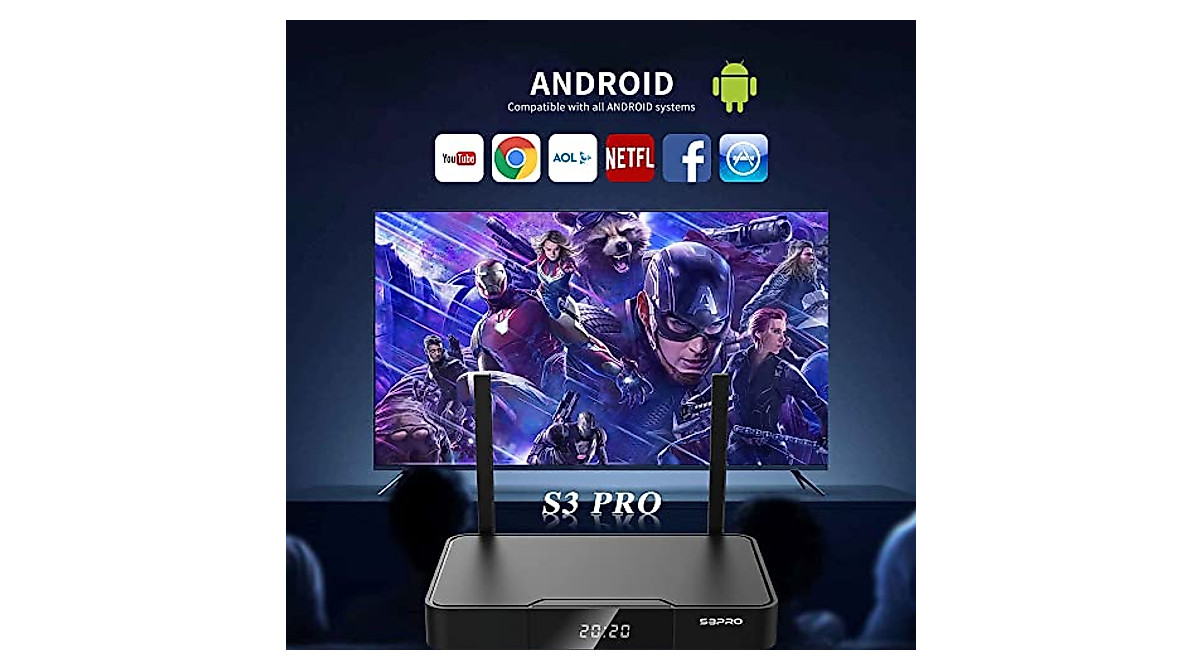2023 S3pro S3 Pro TV Box - 6K Ultra HD, Dual Wi-Fi, 2GB RAM