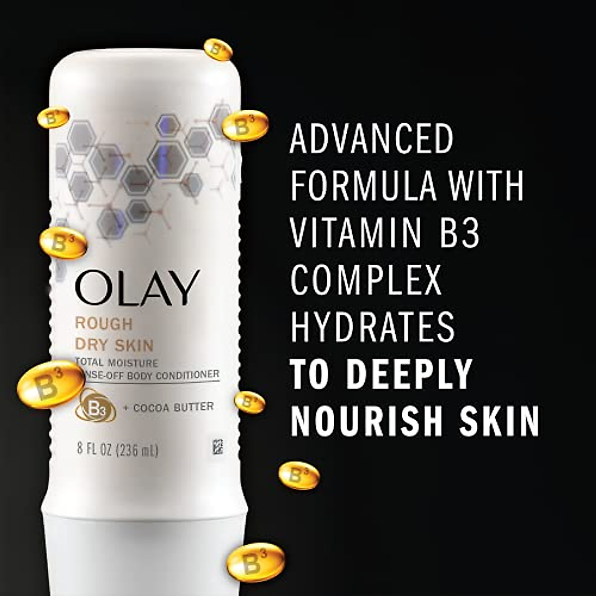 Olay Total Moisture Rinse-off Body Conditioner For Dry Skin with Vitamin B3 Complex and Cocoa Butter, 8 Fluid Ounce (Pack of 6)