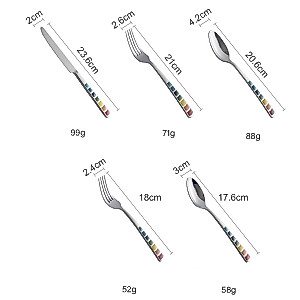 Unique Colorful Silverware Set for 6, Modern Stainless Steel Flatware Cutlery Tableware Utensil Set Knives Forks Spoons,Dinnerware Sets for Christmas Party Kitchen Wedding Gifts 30-piece