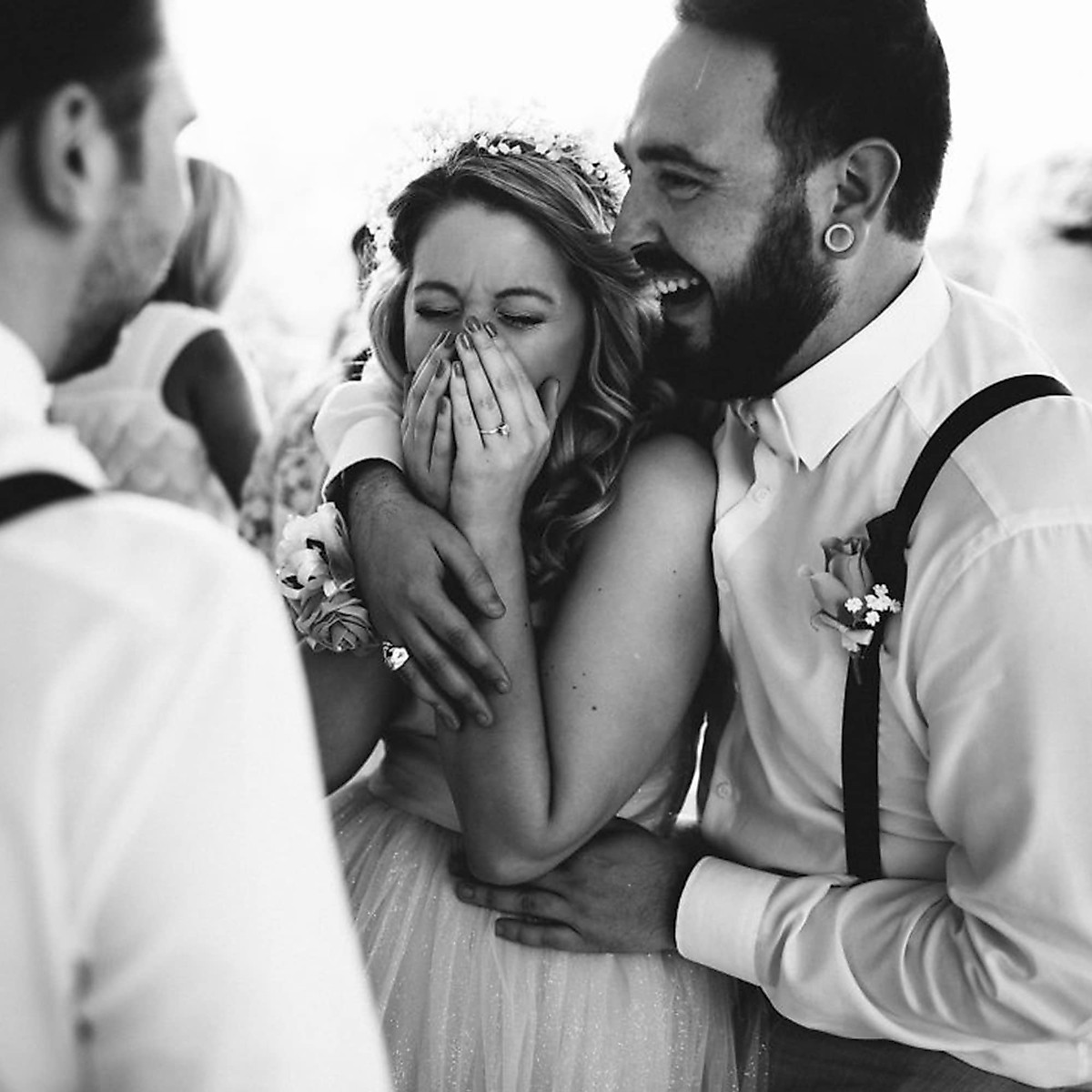 ULEEMARK White Suspenders for Women Adjustable Buckle with Strong Clip White Bow Tie,Elastic Y Shape White suspenders for men for Wedding