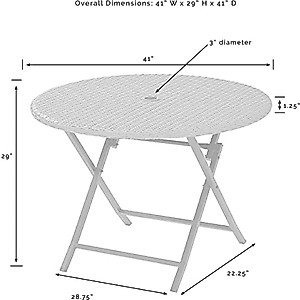Crosley Furniture CO7205-BR Palm Harbor Outdoor Wicker Folding Table, Brown