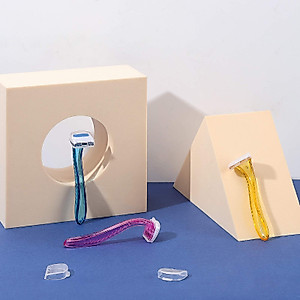 Honoson 30 Pieces Bikini Razors Bikini Trimmer for Women Small Disposable Travel Accessories Armpit Hair Removal Beauty for Body Cosmetic Tool(Light Blue, Light Yellow, Light Pink, Rose, Deep Pink)