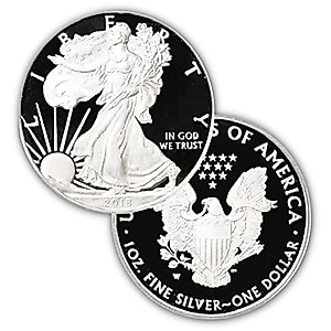 2018 1 oz Proof Silver American Eagle with United States Mint Box and a Certificate of Authenticity by CoinFolio $1
