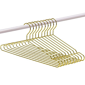 Tosnail 30 Pack 16.5" Stainless Steel Strong Wire Metal Hangers, Heavy Duty Clothes Hangers, Space Saving Closet Organizer - Gold