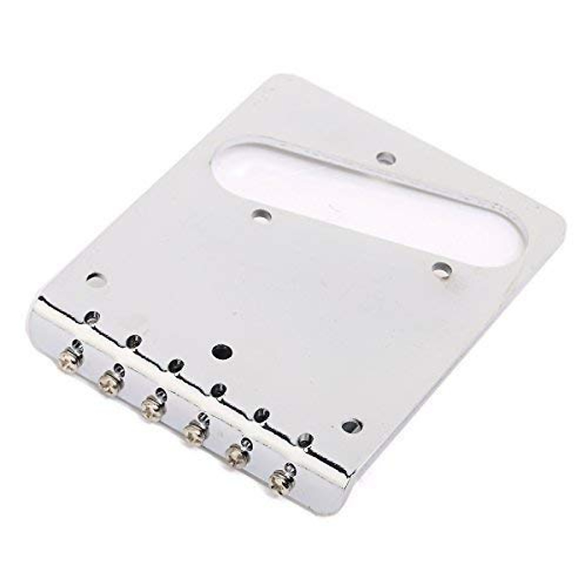 Musiclily Modern Guitar Telecaster Bridge Assembly with 6 Saddles for Fender Tele Style Electric Guitar Replacement, Chrome