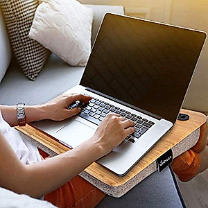 Oversized Lap Desk,wishacc Portable Bamboo Lap Desk Tray for Home Office (Fits up to 17.3” Laptop)