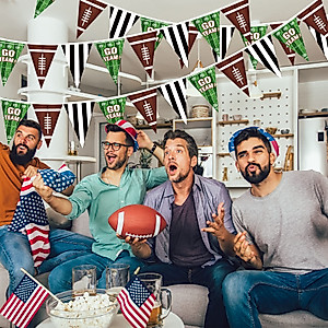 5 Pieces Football Pennant Banner Football Triangle Flags Banner Decoration Game Day Pennant Bunting Banner Football Theme Party Supplies for Sports Clubs Party Celebration Decoration