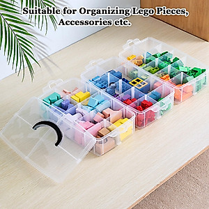 3-Tier Stackable Storage Container Box with 30 Adjustable Compartment, Plastic Organizer Box, Bead Organizers and Storage for Art Crafts, Fuse Beads, Washi Tapes, Jewelry X- Large (12.7”x7.3”x9.2”)