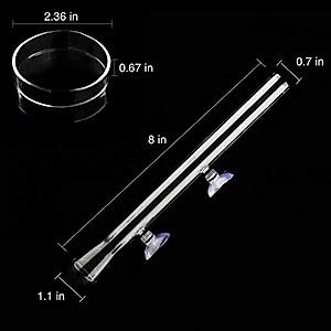 Aquarium Shrimp Feeding Tube and Dish, Clear Crystal Glass Fish Tank Shrimp Feeder Tube Tray