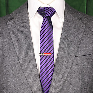 MENDEPOT American Flag Tie Clip USA Flag Tie Bar In Gift Box Men Patriotic Flag Clasp (Gold)