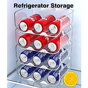 Hyperzoo Water Bottle Organizer, Water Bottle Holder, Plastic Stackable Water Bottle Storage Rack for Kitchen Cabinets/Countertop/Refrigerator/Pantry Storage/Home Organization and Storage, Clear-4pack