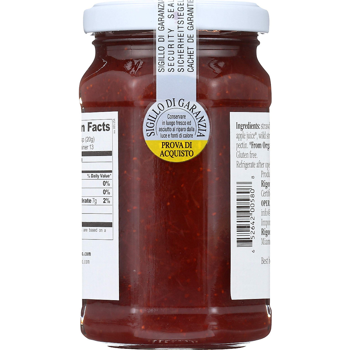 Rigoni Di Asiago Fiordifrutta Organic Fruit Spread, Strawberry, 8.82 Ounce