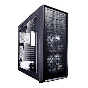 Fractal Design Focus G - Mid Tower Computer Case - ATX - High Airflow - 2X Fractal Design Silent LL Series 120mm White LED Fans Included - USB 3.0 - Window Side Panel - Black