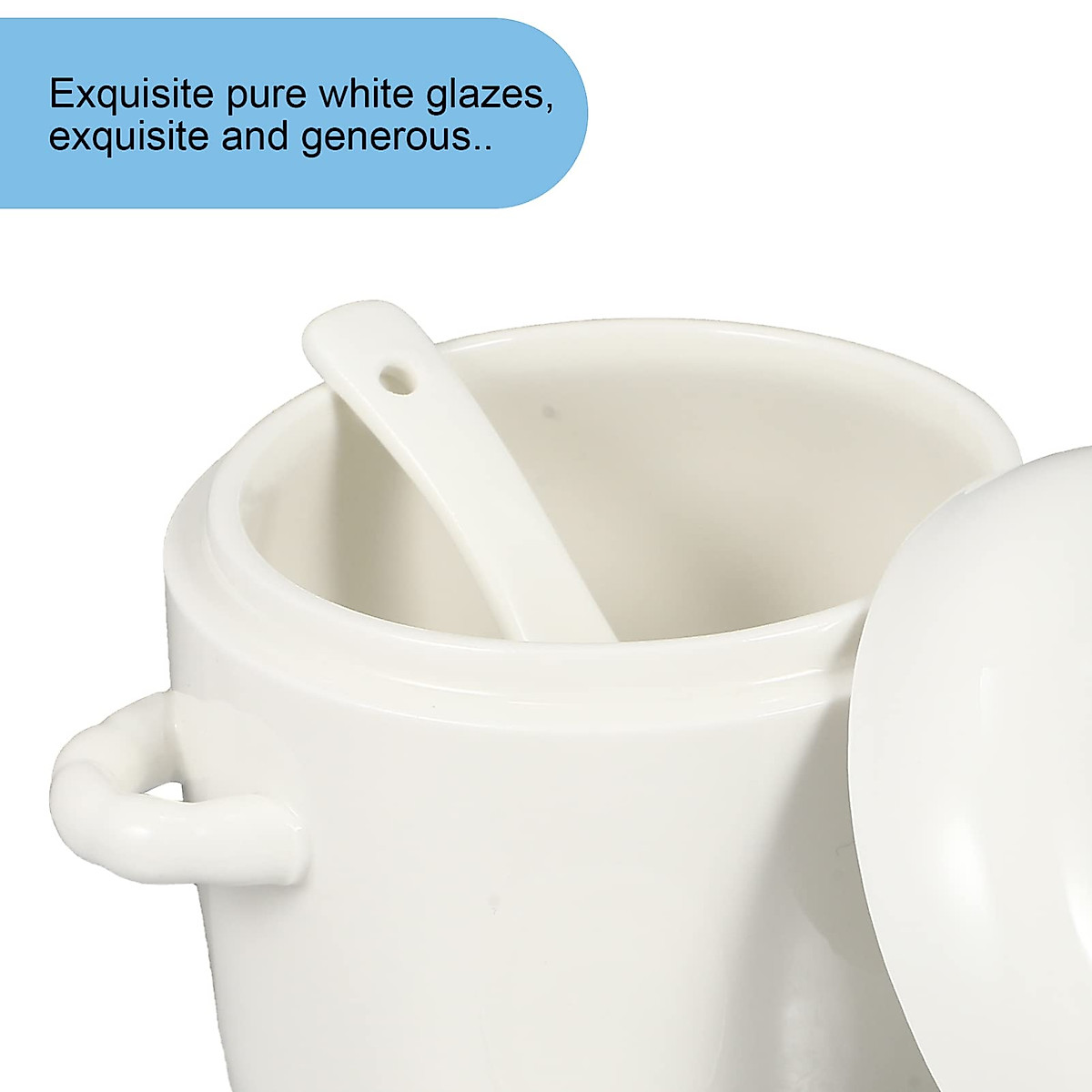 Hemoton Large Soup Mugs Ceramic Soup Bowl with Lid 460ml Onion Soup Crock Chili Bowls Soup Dish Stewing Pot Custard Bowl Cup with Handles and Lid For Soups Stews Cereal White Ceramic Soup Bowl